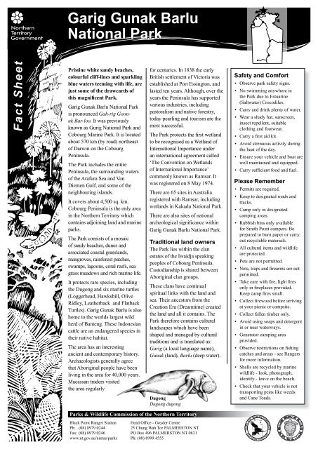 Garig Gunak Barlu National Park - Parks and Wildlife Commission NT