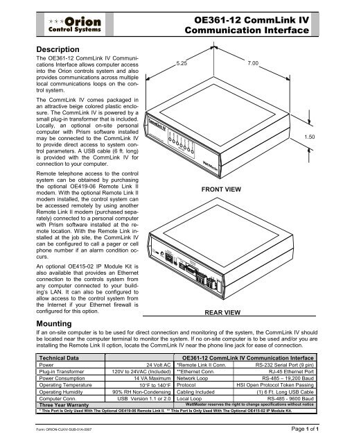 Download - Orion Control Systems