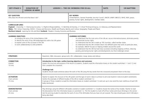 Lesson plans 1-5 - UK National Commission for UNESCO