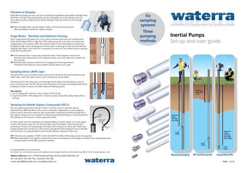Inertial Pumps Set-up and user guide - Waterra-In-Situ