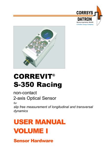 CORREVITÂ® S-350 Racing USER MANUAL ... - Corrsys Datron
