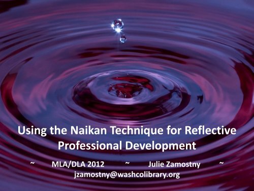 Using the Naikan Technique for Reflective Professional Development