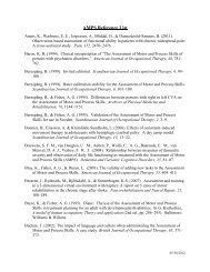 performance skill summary assessment of motor and process skills