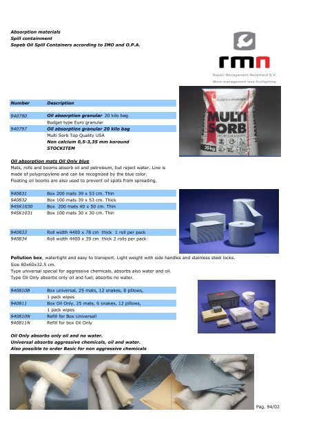 sopep oil spill kits