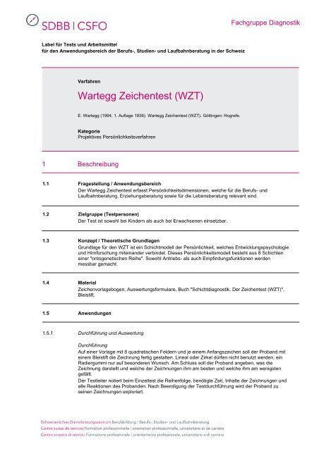 Wartegg Zeichentest (WZT) - Fachgruppe Diagnostik - SDBB