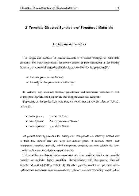 2 Template-Directed Synthesis of Structured Materials