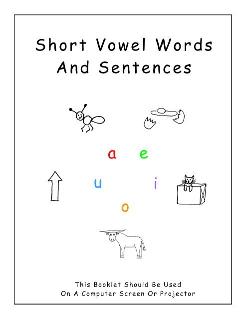 Short Vowel Booklet (For Screen) - Sound City Reading
