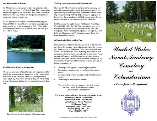 U.S. Naval Academy Cemetery and Columbarium - United States ...