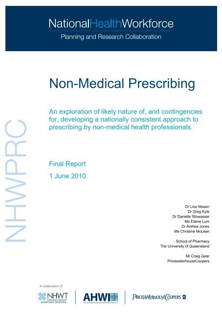 Non-Medical Prescribing - Health Workforce Australia