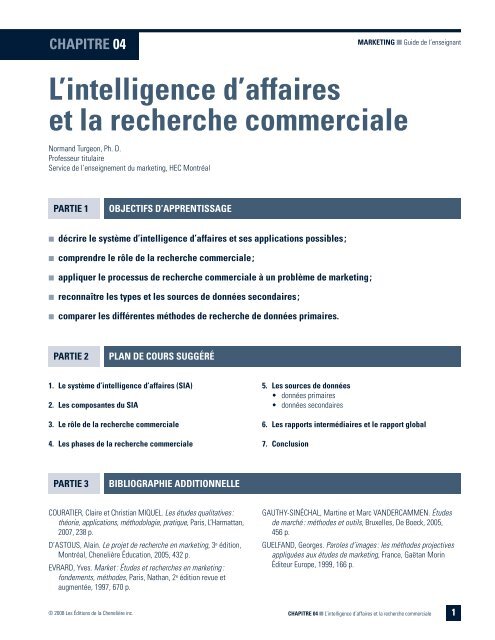 Solutionnaire chapitre 4 - CheneliÃ¨re Ã ducation