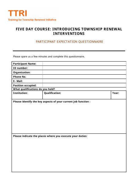 Participant Expectation Form - NDP