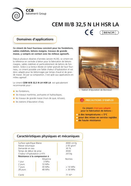CEM III/B 32,5 N LH HSR LA - CCB