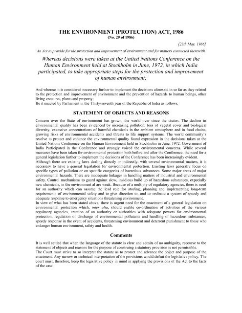 the environment (protection) act, 1986 - the official website of j&k ...