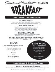 Cafe Menu - Central Market