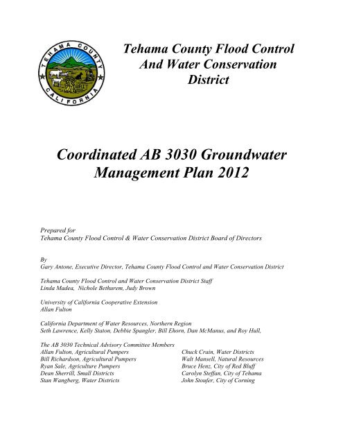 Coordinated AB 3030 Groundwater Management Plan 2012