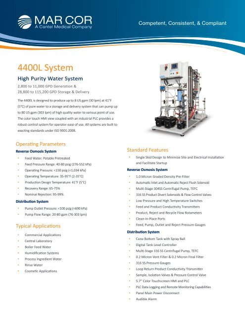 4400L System - Mar Cor Purification