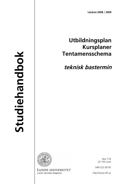 Studiehandbok - Student LTH - Lunds Tekniska Högskola