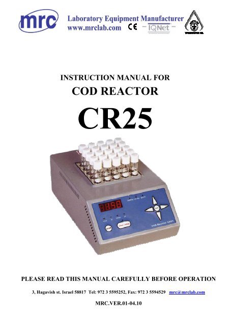COD REACTOR - Mrclab.com