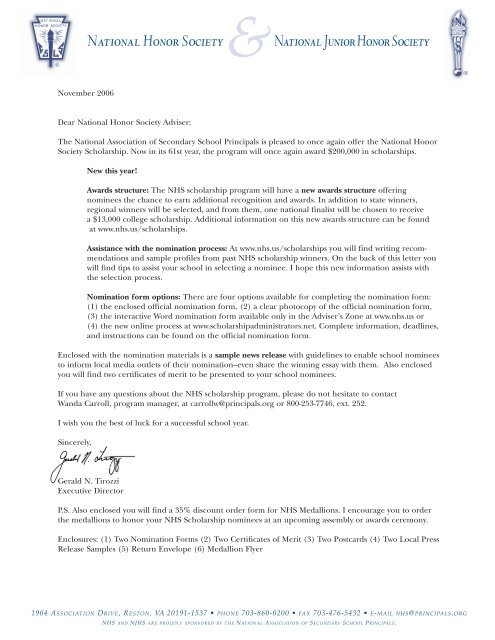 National Junior Honor Society Letter Of Recommendation Example 