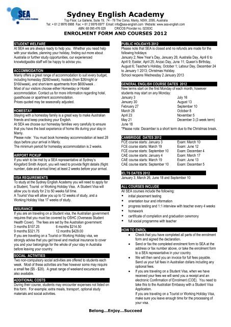 Sydney English Academy - Information Planet