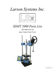 SDHT 2000 Wide Body Parts List - Larson Systems Inc.