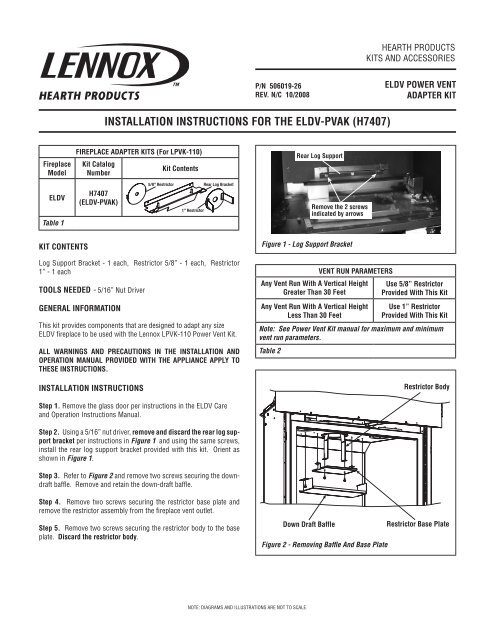 Installation Instructions - Power Vent Adapter Kit