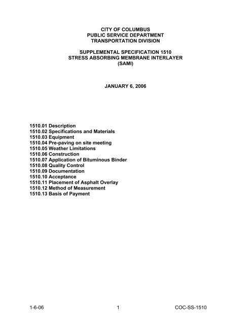 Stress Absorbing Membrane Interlayer (SAMI) - Public Service - City ...