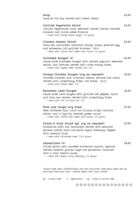Download Lunch Menu. - Script Bar & Bistro