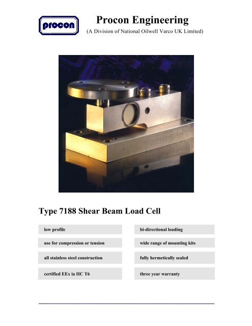 7188 SESB Load Cell - Procon Engineering 7188 SESB Load Cell - Procon Engineering
