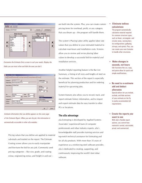 Estimate rebar andeve