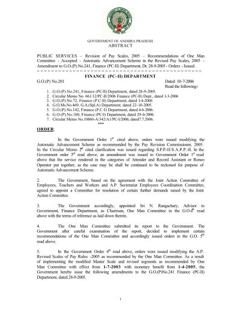G.O. (P). No. 201 Finance - Seri.ap.gov.in