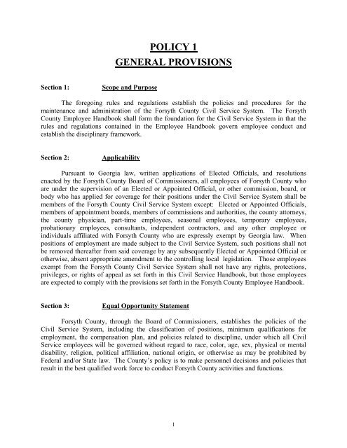 Civil Service Handbook - Forsyth County Government