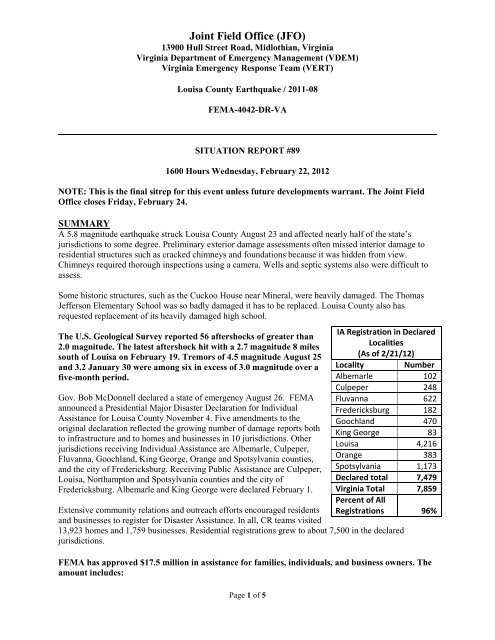 Virginia Emergency Operations Center (VEOC)