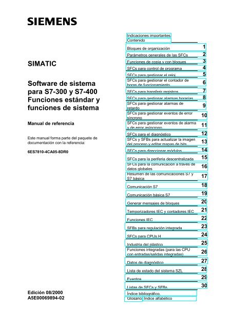 Software de sistema para S7-300 y S7-400 Funciones estÃ¡ndar y ...
