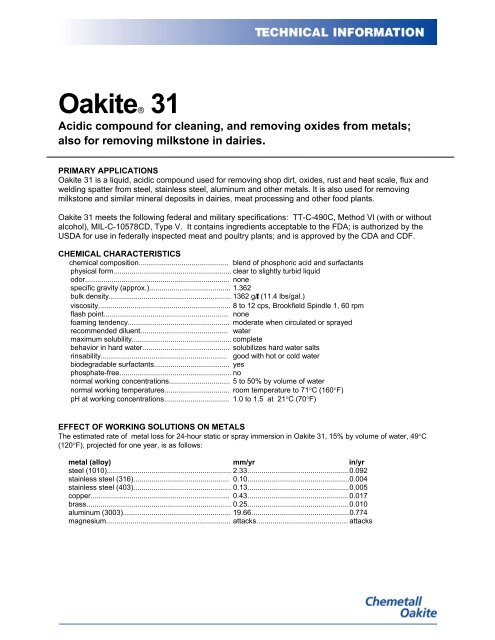 Oakite 31 - Super Kleen Direct