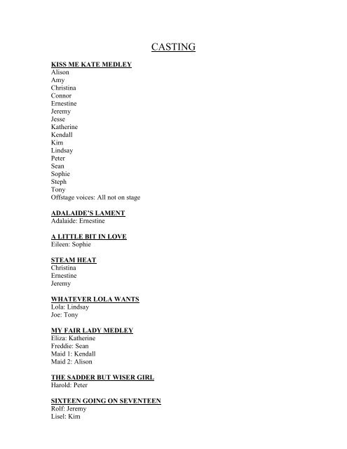 to download the detailed cast list