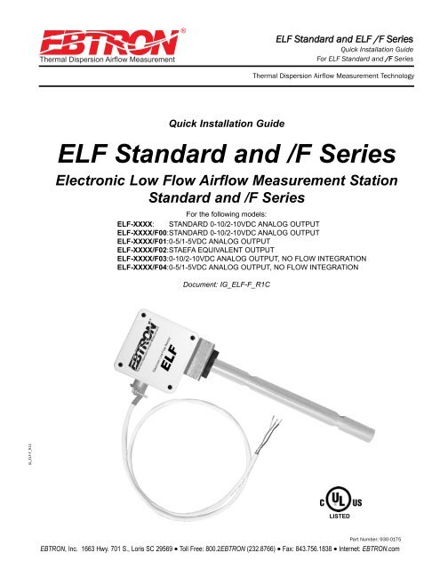 ELF Standard and /F Series - Ebtron