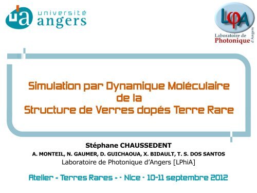 Stéphane Chaussedent - LPhiA, Angers - USTV