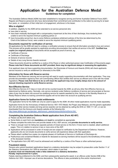 Application for the Australian Defence Medal - Rfd.org.au