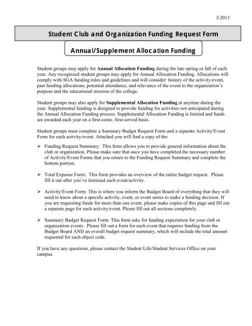 Annual/Supplement Budget Request Form