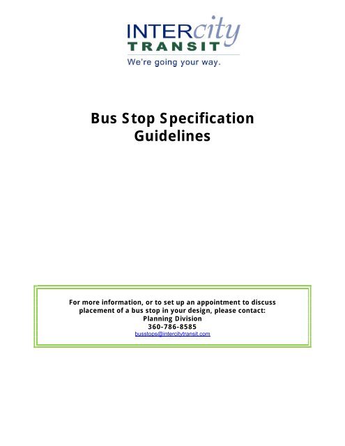 Bus Stop Specification Guidelines - Intercity Transit