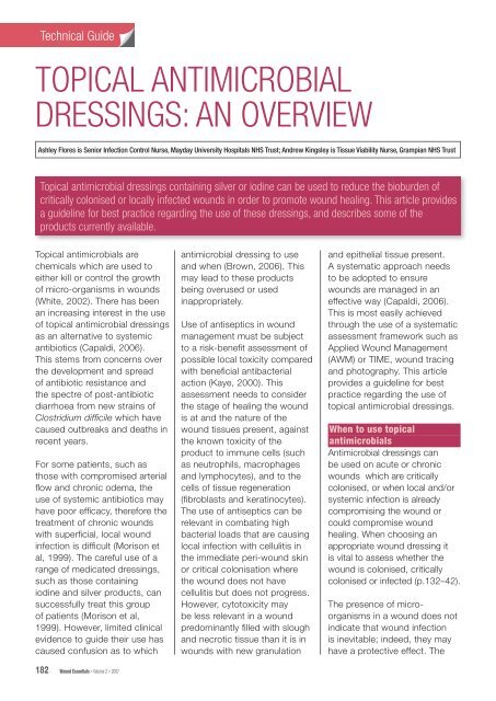 topical antimicrobial dressings: an overview - Wounds International