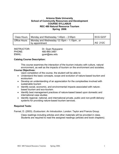 syllabus - Arizona State University