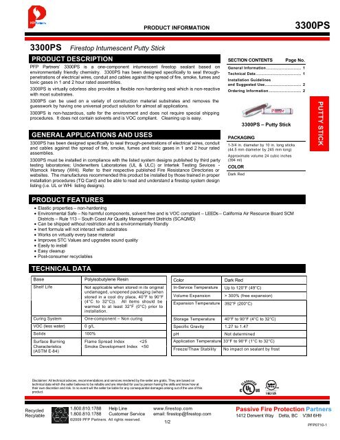 3300PS - Passive Fire Protection Partners