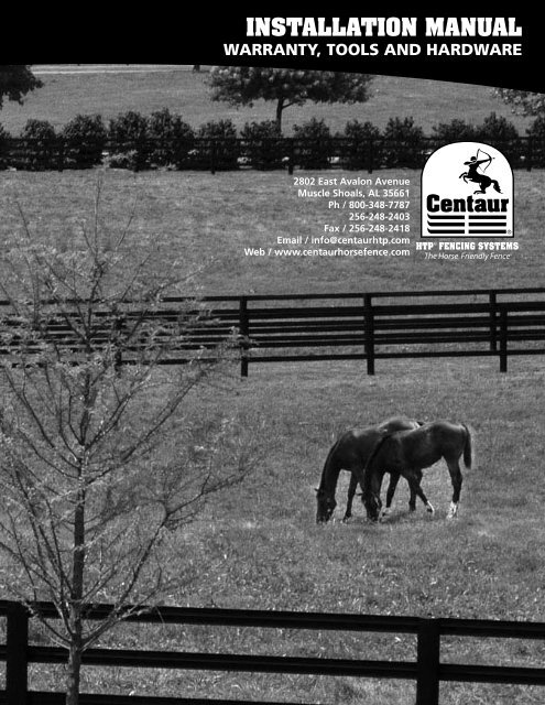 INSTALLATION MANUAL - Centaur HTP Northeast