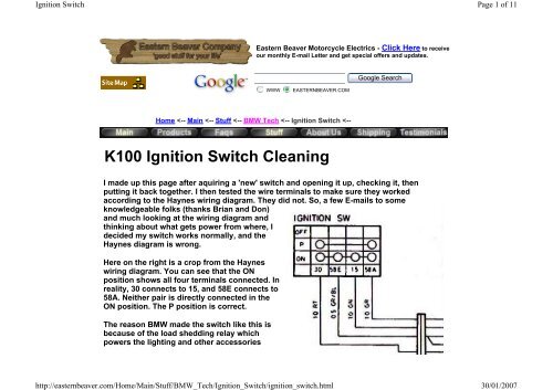 K100 Ignition Switch Cleaning - K100.biz