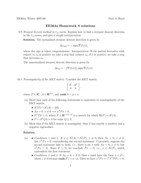 EE364a Homework 8 solutions