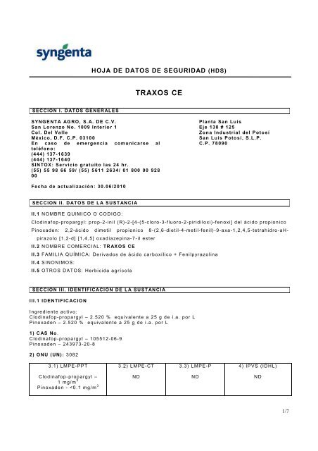 Traxos CE - Syngenta