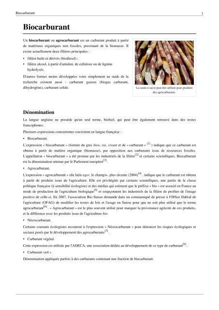 agrocarburant et agriculture 2nde SVT