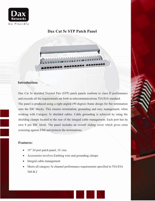 Dax Cat 5e STP Patch Panel - Dax Networks
